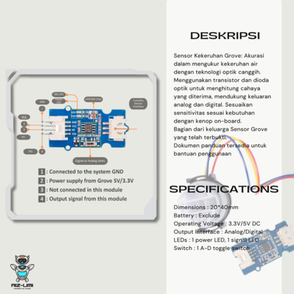 Jual Grove Turbidity Sensor Meter for Arduino Limited | Shopee Indonesia