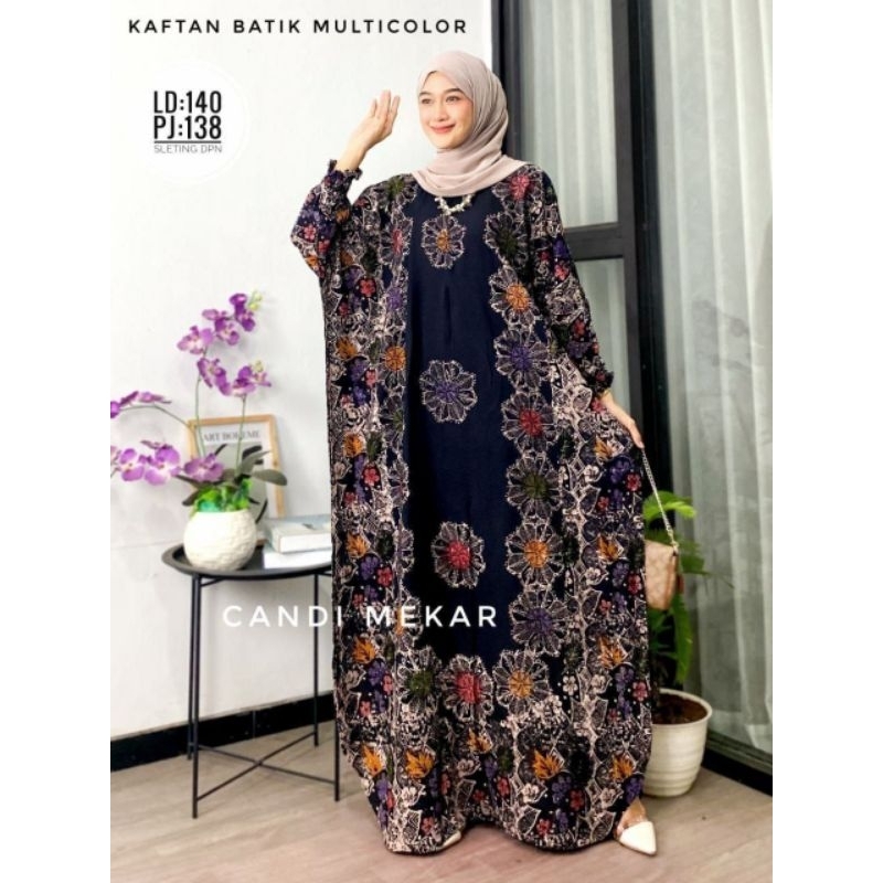 Jual Aktsara Batik - Kaftan Wanita Kaftan Dress Modern Hijab Kaftan Cap ...