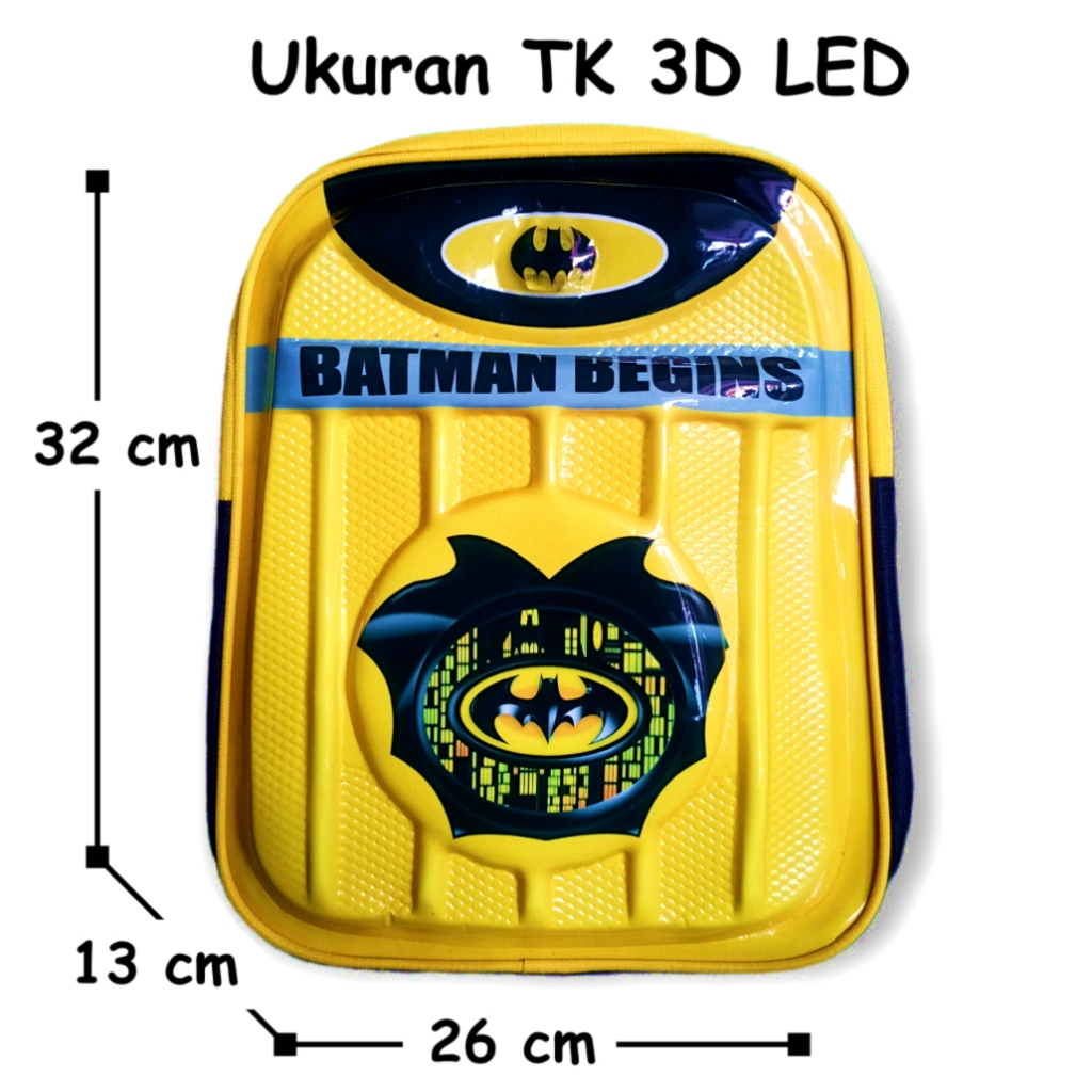 Jual TAS RANSEL ANAK LAKI LAKI TIMBUL 3D LAMPU LED TK BATMAN | Shopee Indonesia