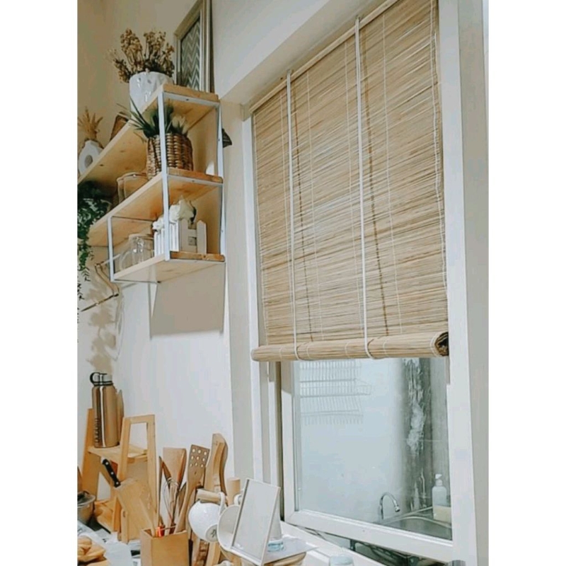 Jual krey tirai bambu berbagai ukuran / Tirai Bambu gulung warna natural | Shopee Indonesia