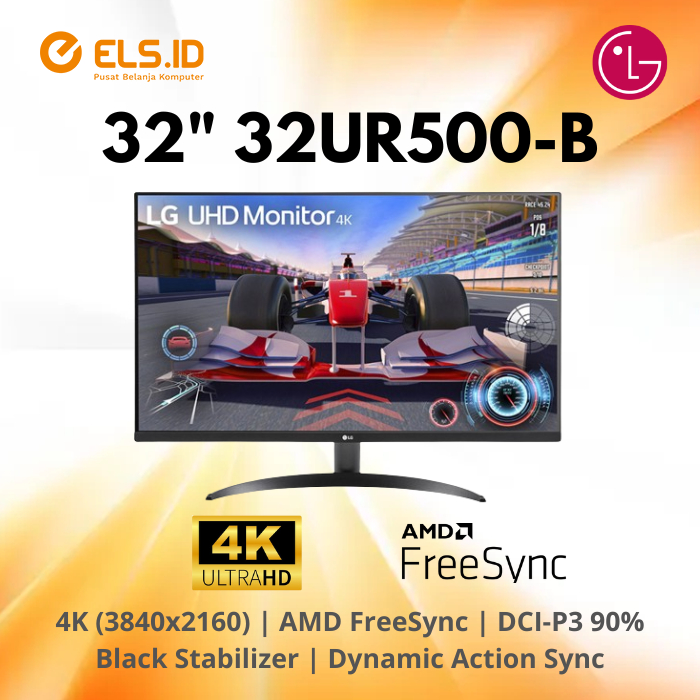 Jual Monitor LED LG 32UR500-B 32" 4K UHD AMD FreeSync | Shopee Indonesia