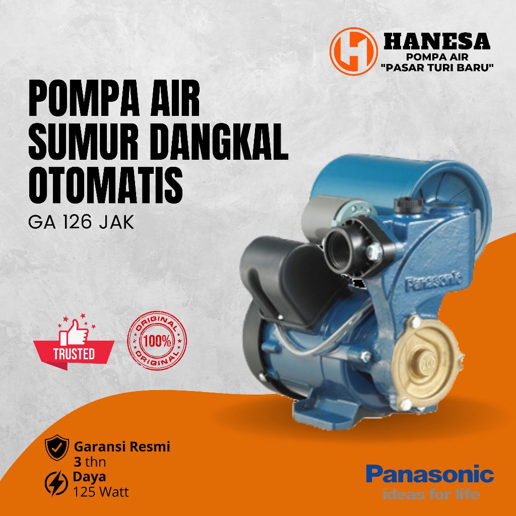 Jual Pompa Air Sumur Dangkal Otomatis Panasonic GA 126 JAK | Shopee ...