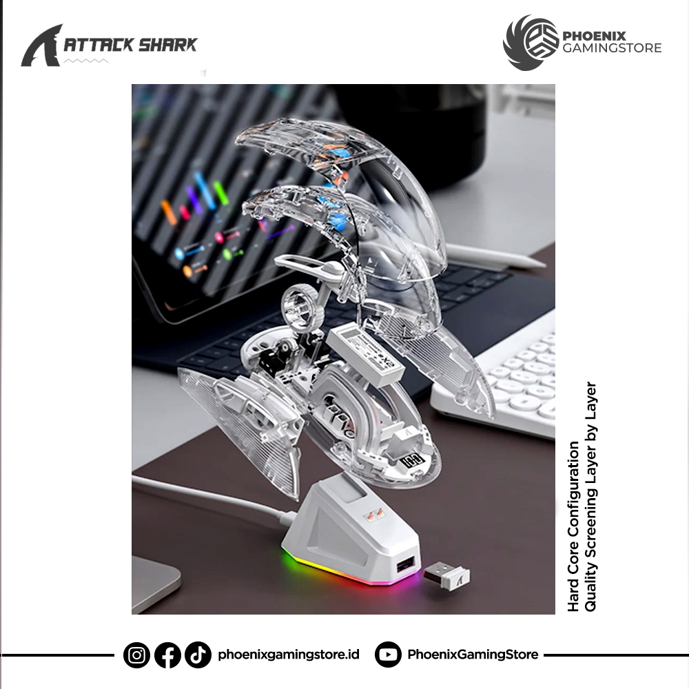 Jual Attack Shark X2 PRO RGB Wireless Gaming Mouse Three Mode ...