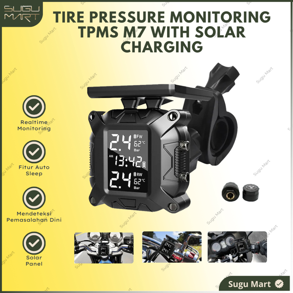 Jual Tpms M7 Solar Charging |Tire Pressure Monitoring Motorcycle Solar ...