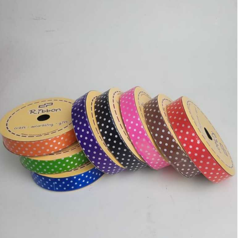 Jual Pita Kado 2cm Polkadot 3/4" Jepang Ribbon Kertas Plastik Dekorasi ...