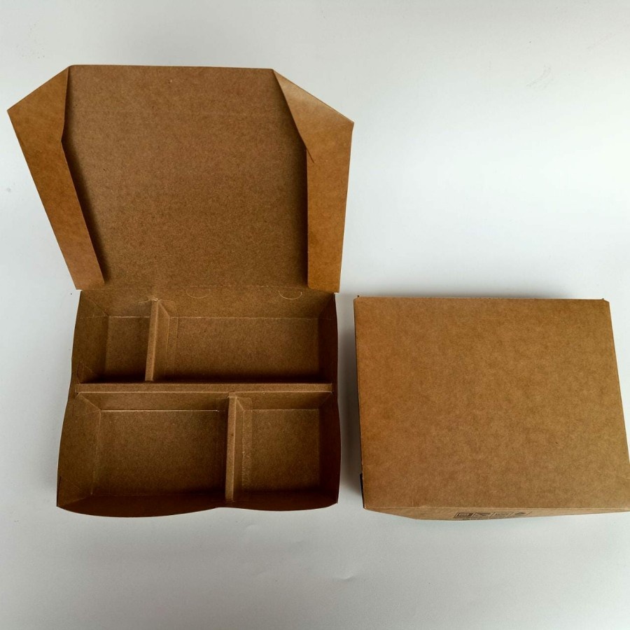 Jual Paper Lunch Box BROWN KRAFT SEKAT 4 Merek CONVERPAK HARGA 50 PCS ...