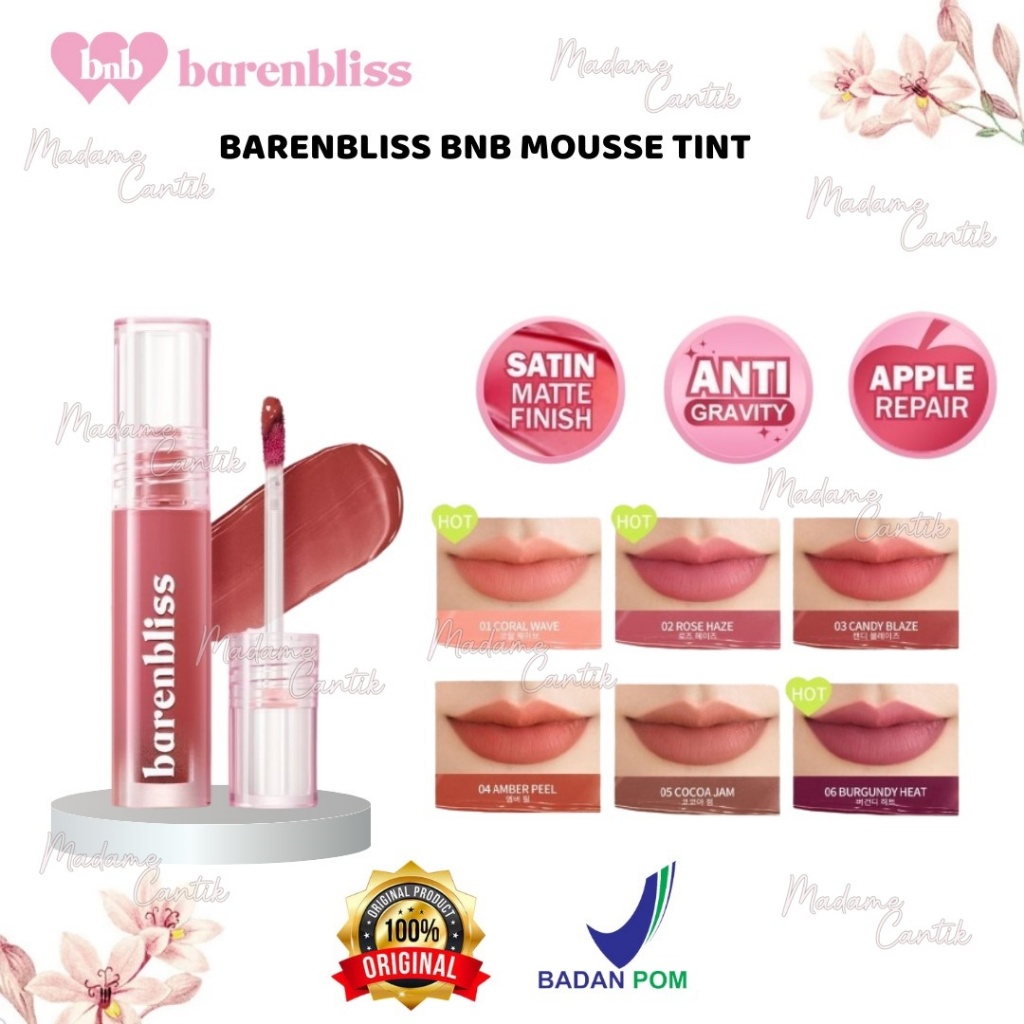 Jual MADAME BARENBLISS BNB MOUSSE TINT -APPLE MAKES LIPTINT ADORABLE ...