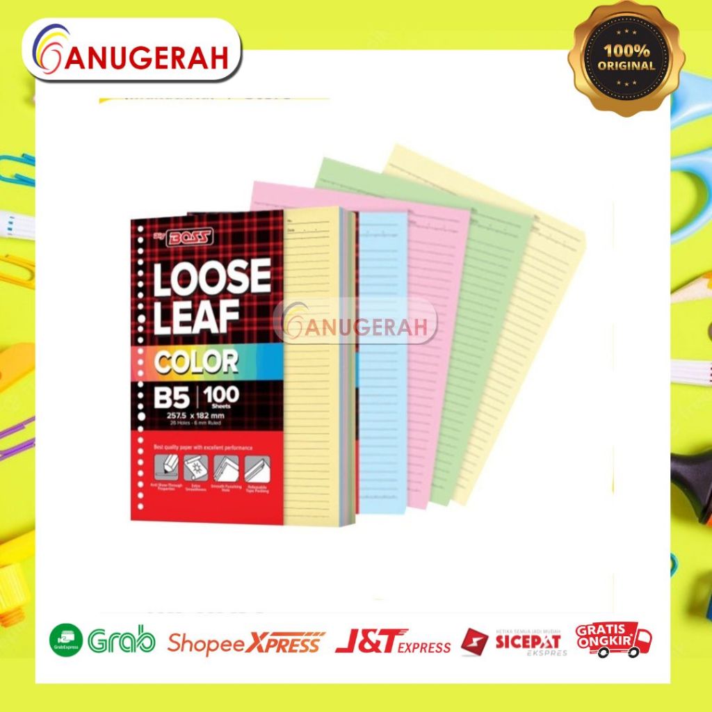 Jual BIG BOSS B5 100 WARNA LOOSE LEAF/ISI BINDER | Shopee Indonesia