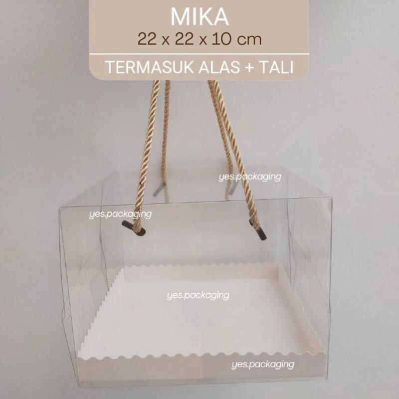 Jual [22x22x10cm] MIKA TALI Box Kotak Mika Handle Tali Clear Transparan ...