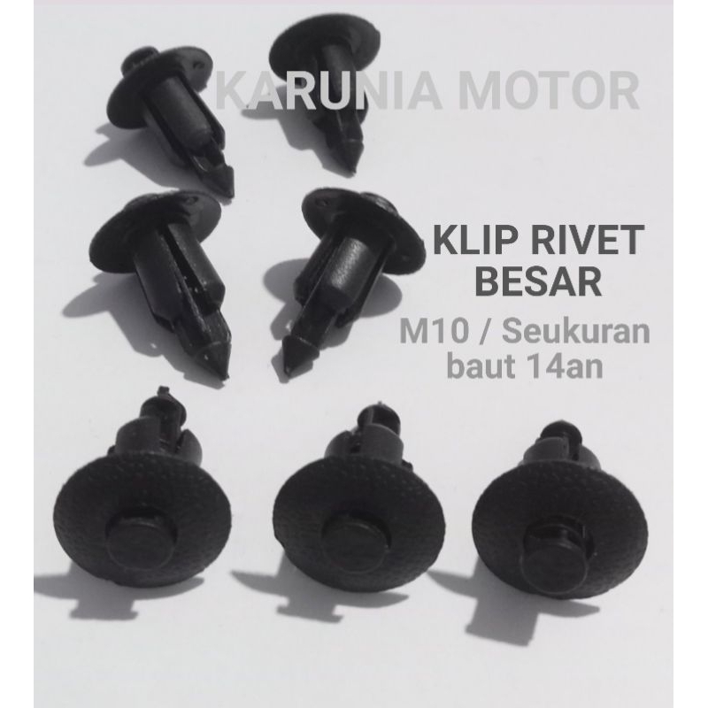 Jual Baut Klip Plastik / Kancing Rivet Besar M10 / Seukuran baut 14an ...