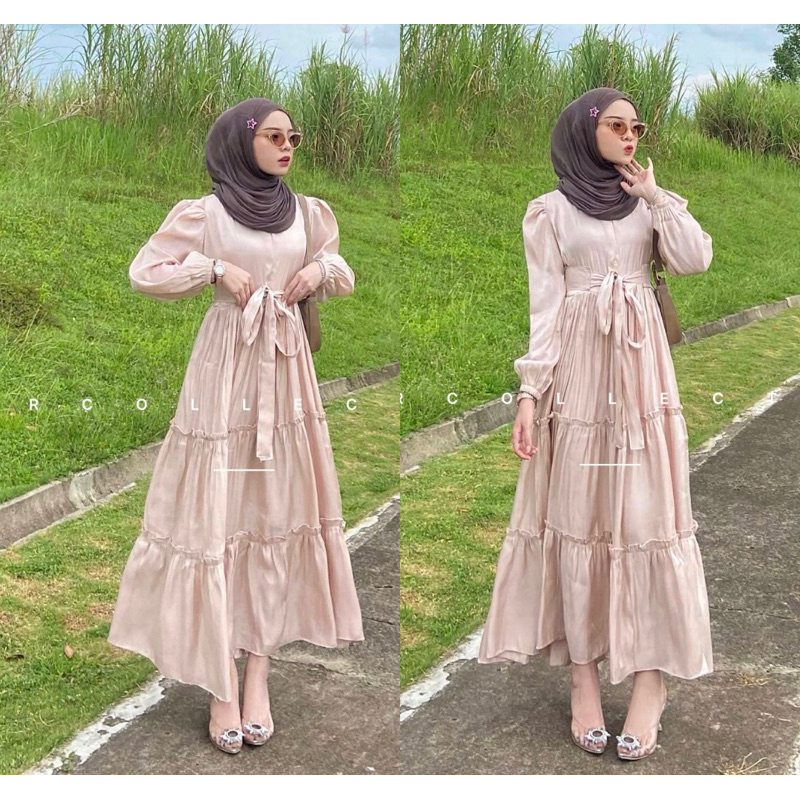 Jual Shimer Dress Susun Edisi Raya Collection/ Baju Gamis Lebaran gamis ...