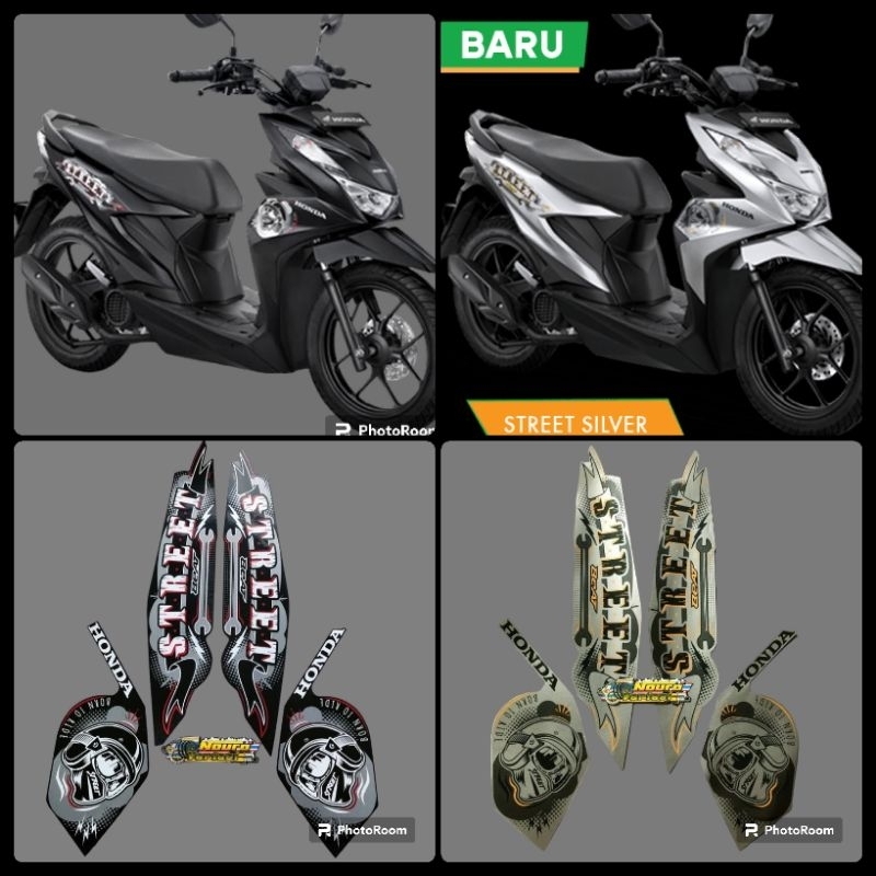 Jual STRIPING LIST STANDART MOTOR HONDA BEAT STREET 2023 SILVER HITAM ...