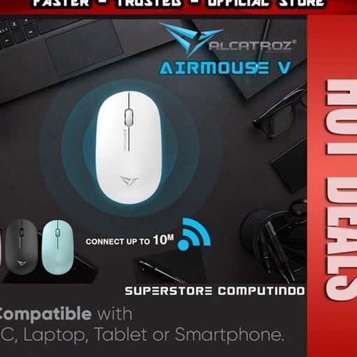 Jual Wah Alcatroz Airmouse V 12 CPI Ergonomic Design Wireless Mouse ...