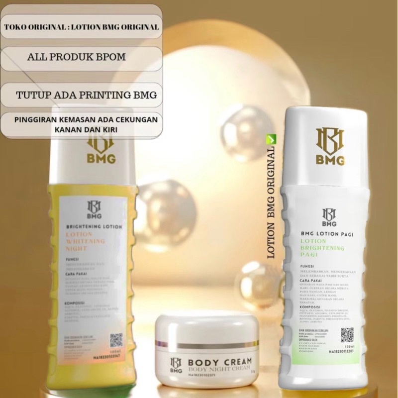 Jual PAKET LENGKAP BMG LOTION PAGI, MALAM DAN BODY CREAM BIPUT | Shopee ...