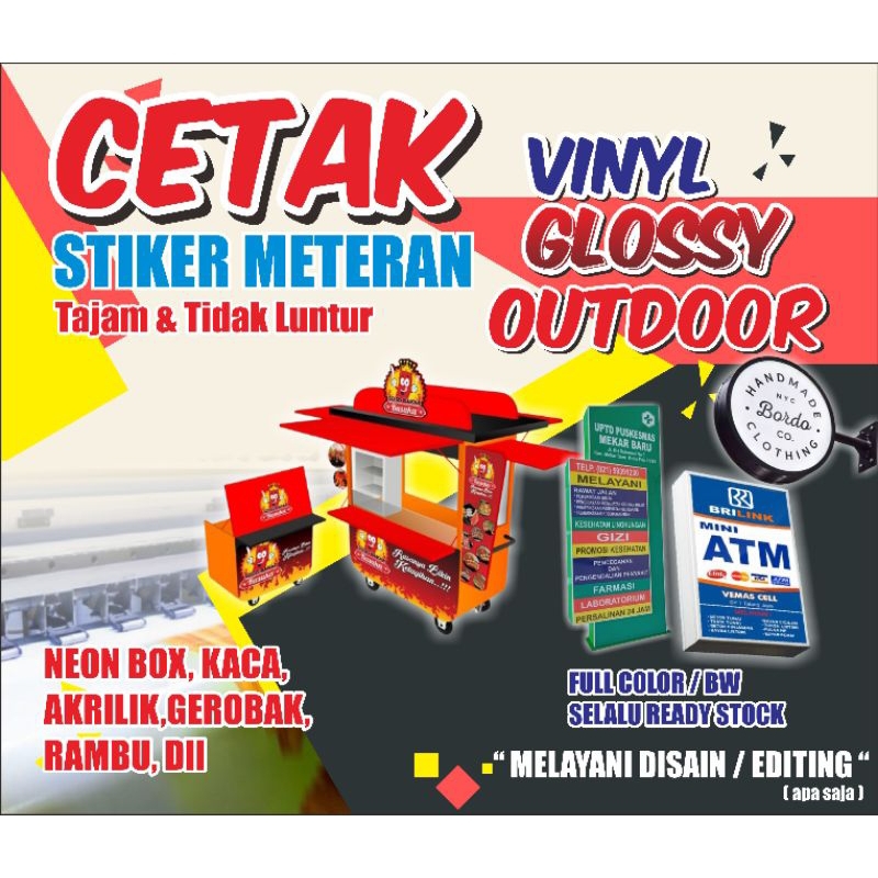 Jual CETAK STIKER VINYL GEROBAK, NEON BOX, DLL | Shopee Indonesia