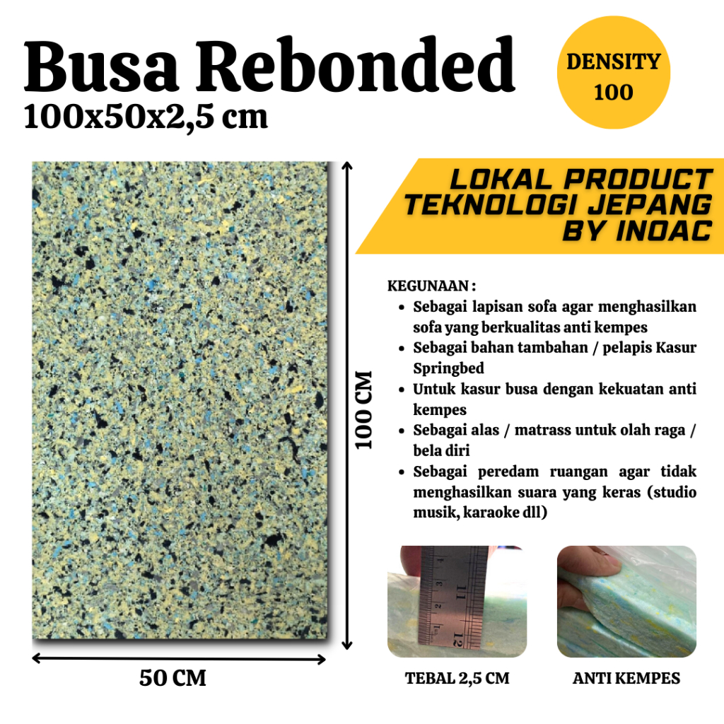 Jual Busa Rebounded Rebonit Density 100 - Busa Rebonit Padat 100x50x2,5 ...