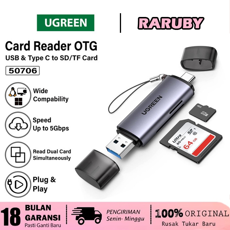 Jual UGREEN Adapter Memory Card Reader OTG Flashdisk USB Type-C TF ...