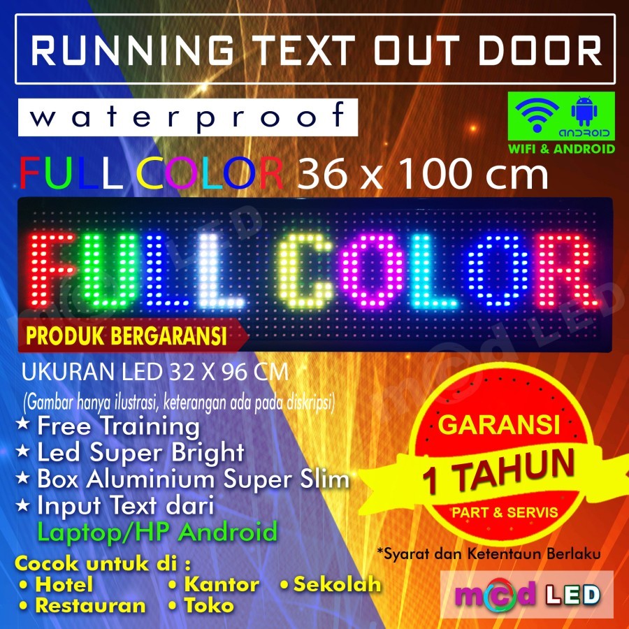 Jual RUNNING TEXT RUNNINGTEXT LED DISPLAY P10 OUTDOOR OUT DOOR FULL ...