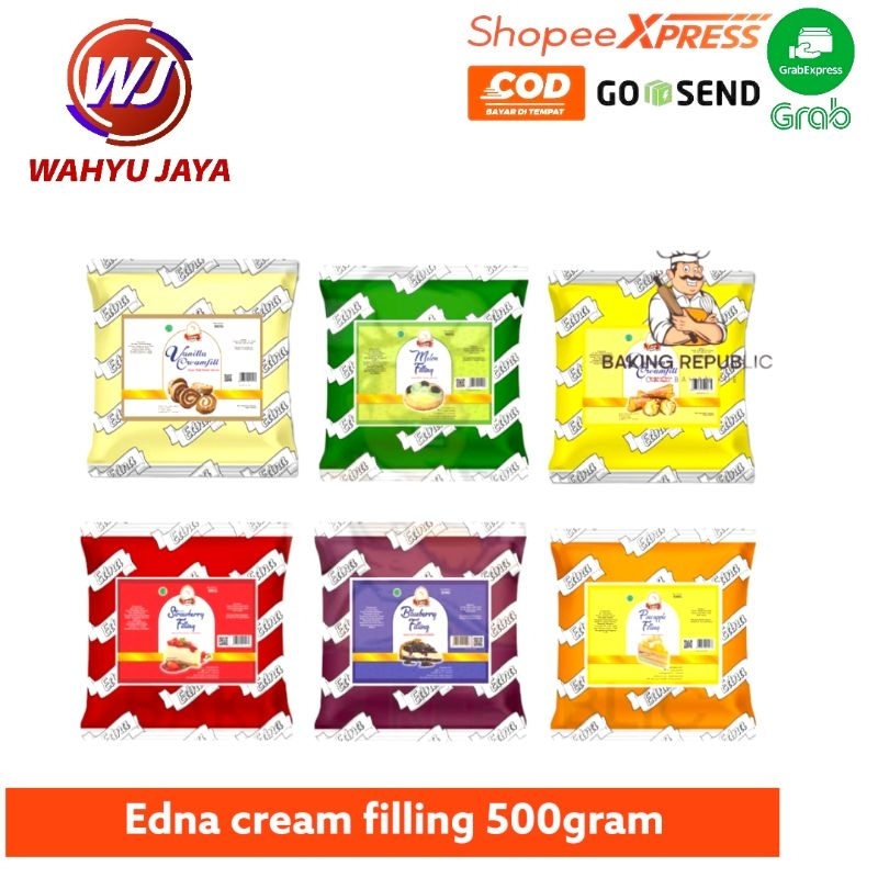 Jual Edna Filling Selai Melon/Strawberry/Blueberry/Nanas/Durian/Vanilla ...