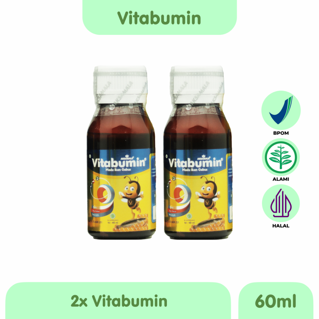 Jual 2 Vitabumin 60ml - Madu Albumin Ikan Gabus Penambah Nafsu Makan, Naik BB - Vitamin Suplemen ...