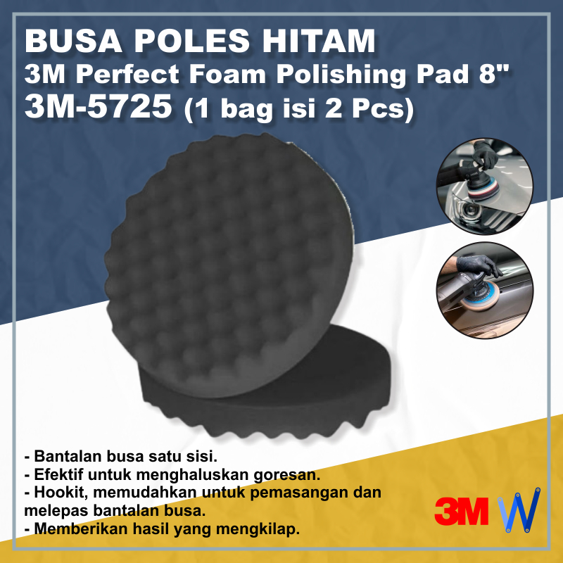 Jual Busa Poles Hitam 8" 3M-PN 5725 Busa Poles Perfect Foam Polishing ...