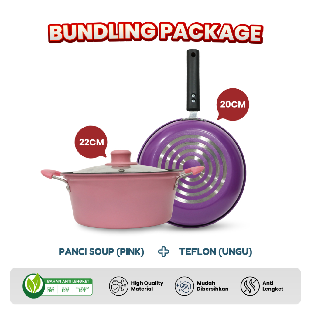 Jual SUNLAND Termurah Teflon Penggorengan Gratis Panci Susu | Frypan ...
