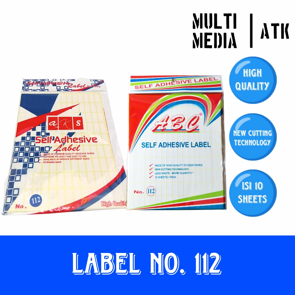 Jual Stiker Label NO. 112 / Tempelan Label Harga - Isi 10 Sheet ...