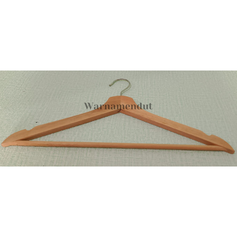 Jual Hanger gantungan baju pakaian kayu solid lebar 43cm WMO IK8538 ...