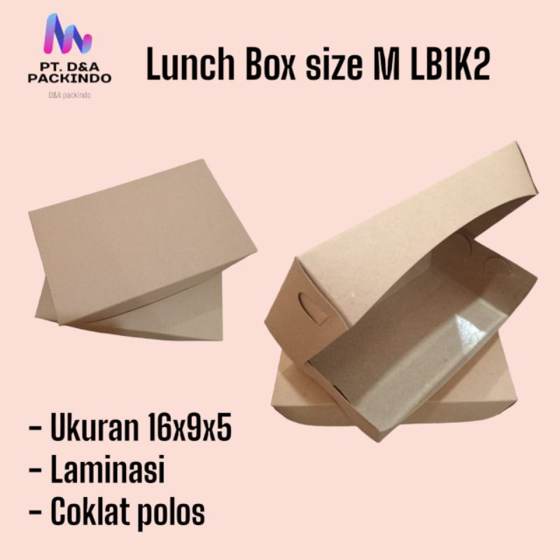 Jual LUNCH BOX COKELAT POLOS LAMINASI/SNACK/CATERING/LB1K2/16X9X5 ...