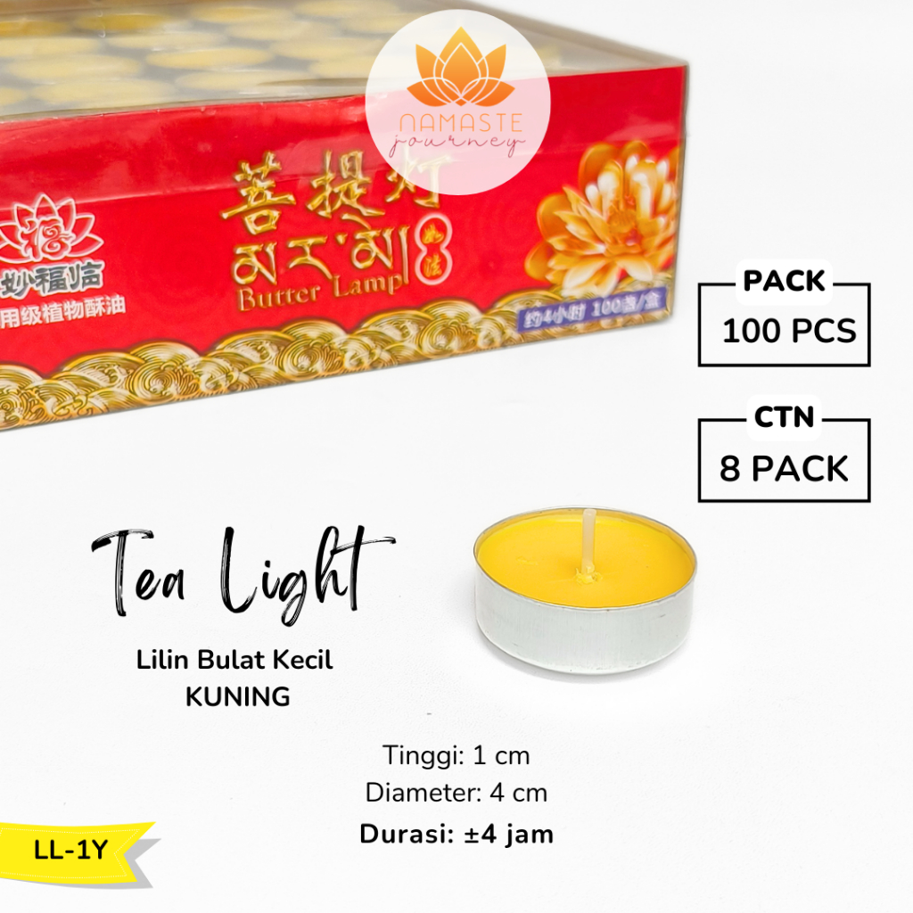 Jual LL-1Y (100 PCS) Refill Lilin Bulat Kecil Kuning Yellow Tea Light ...