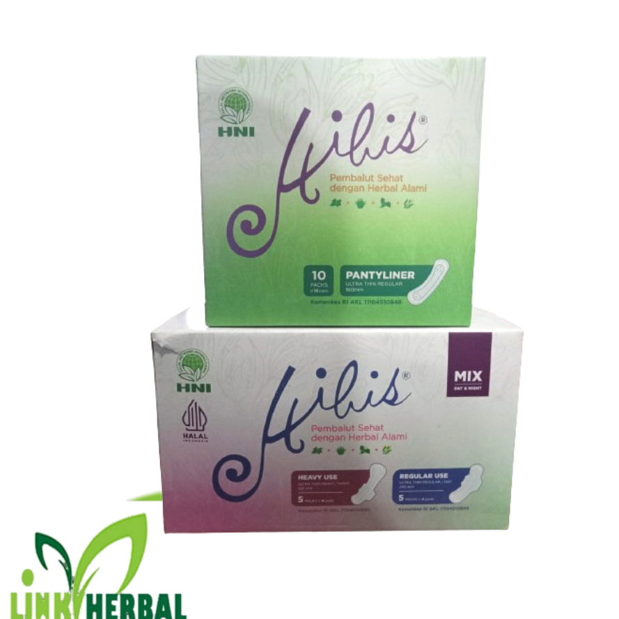 Jual Hibis Mix Pembalut Herbal I Hibis Panty Liner I Hibis Biru Reguler Use I HIbis Merah Heavy ...
