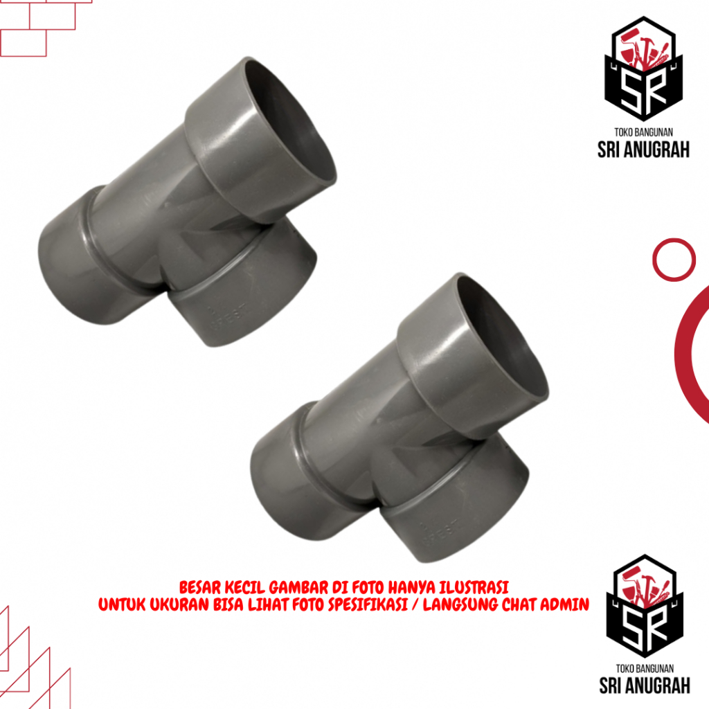 Jual Tee Cabang 3 Grest 3" Sambungan Pipa Air Pvc | Shopee Indonesia