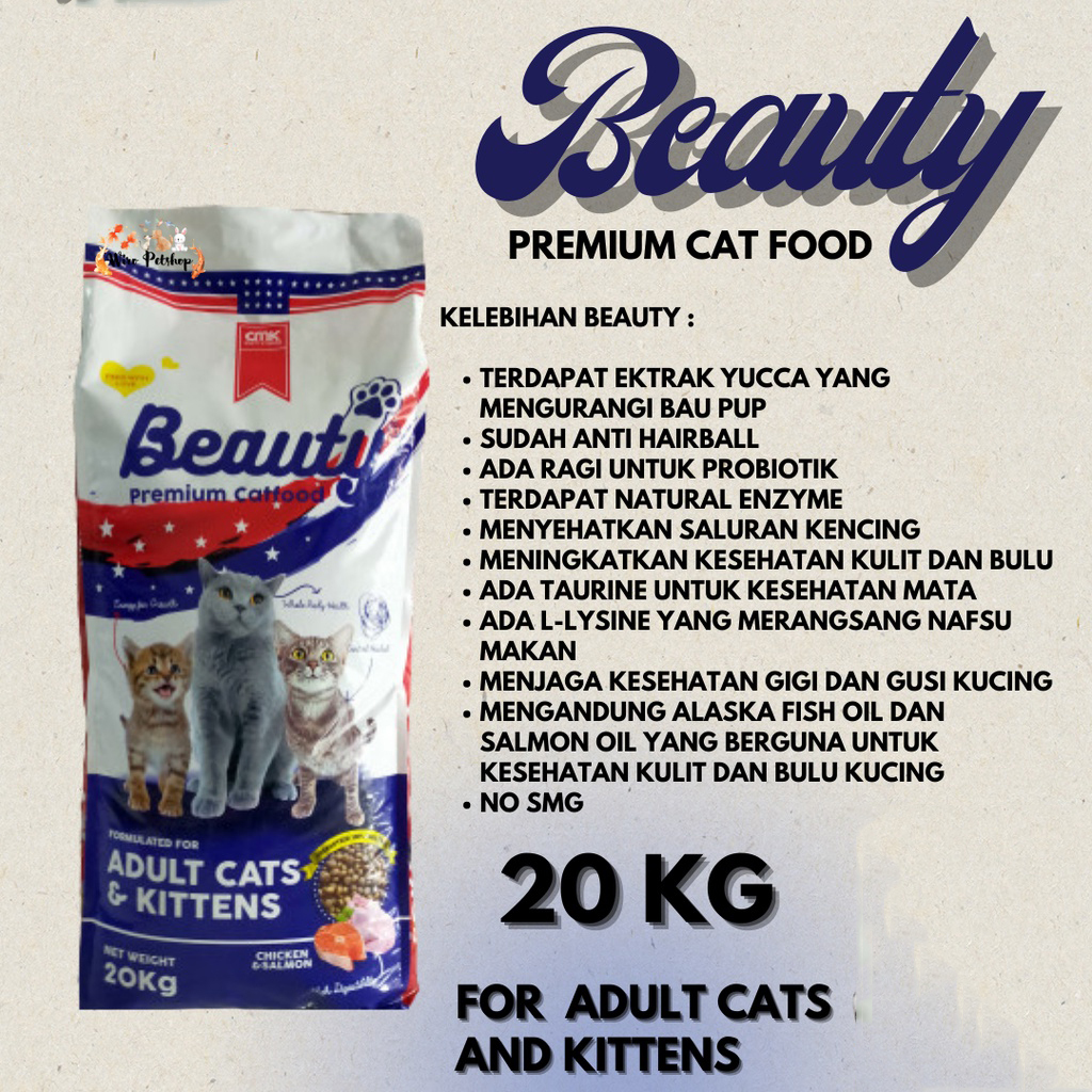 Jual Pakan Makanan Kucing BEAUTY CAT FOOD 20Kg 20 Kg Premium Adult ...