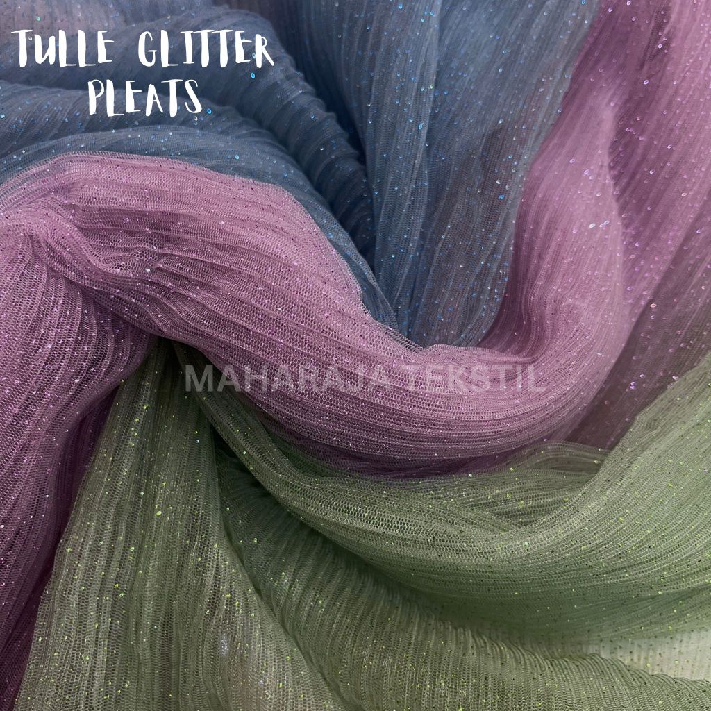 Jual Kain Tulle Pleats glitter / Tulle Plisket / Tille Plisket glitter ...