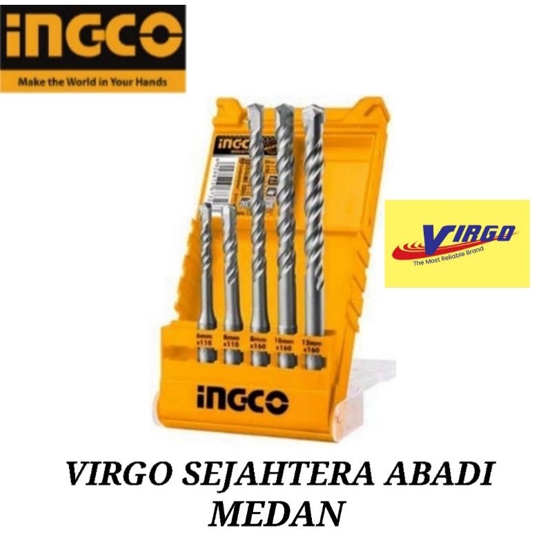 Jual AKD2052 MATA BOR BETON TEMBOK SET 5pcs SDS PLUS MODEL COLOK 6 - 12mm INGCO AKD 2052 ...