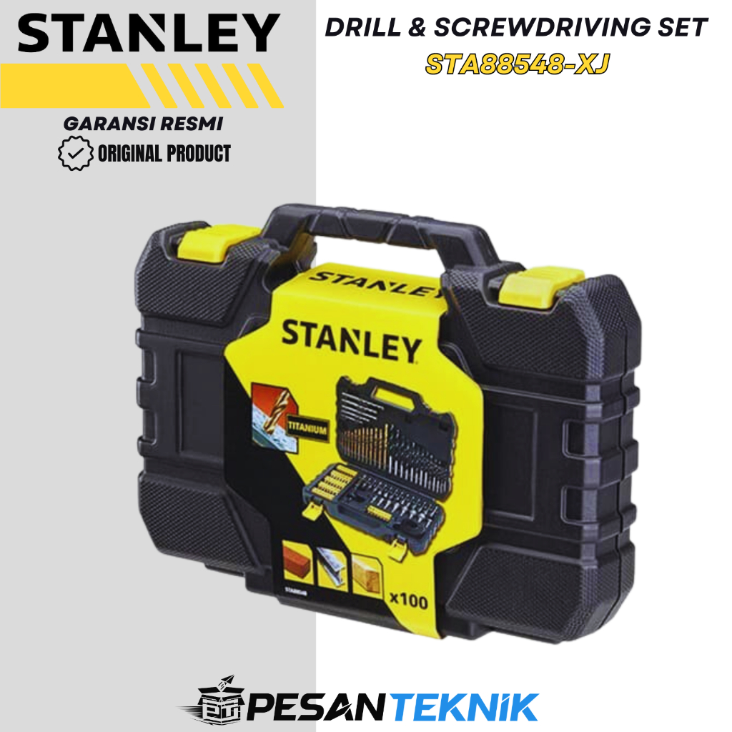 Jual Stanley Drill&Screwdriving Set Mata Bor&Obeng Set 100Pcs STA88548 ...