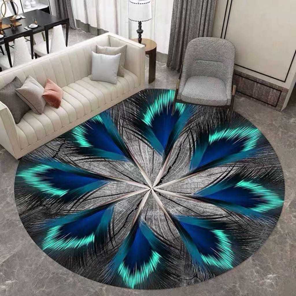 Jual Karpet Lantai Bulat Anti Slip Ukuran Diameter 100cm Motif Terbaru ...