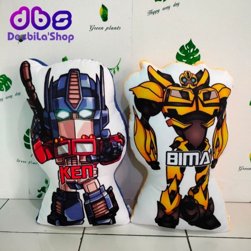 Jual BONEKA BANTAL TRANSFORMER CUSTOM NAMA / BONEKA ROBOT BUMBLEBEE ...