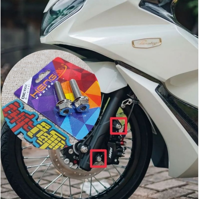 Jual Baut probolt Kaliper Depan belakang Pcx 150 160 stainless 2 kunci | Shopee Indonesia