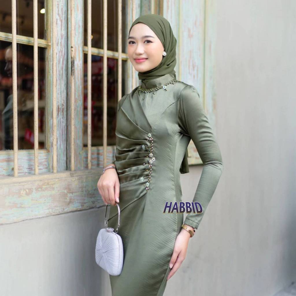 Jual HABBID - Kharisma Dress Satin silk baju dress seragam kondangan ...