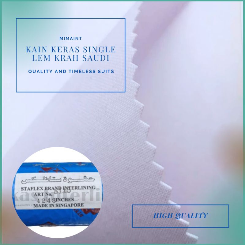 Jual Kain Keras Lem Staflex Untuk Kerah Gamis Saudi Pria | Shopee Indonesia