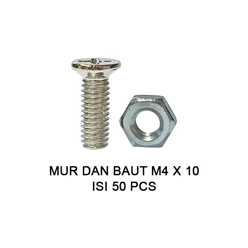 Jual EELIC MUB-M4X10 Isi 50 Pcs Mur Baut Dengan Diameter 4MM Untuk Pengunci Mesin Dan Lain-Lain ...