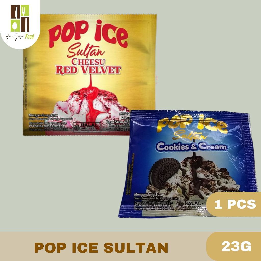 Jual Pop Ice Sultan / Minuman Serbuk Rasa Cookies & Cream / Cheese Red ...