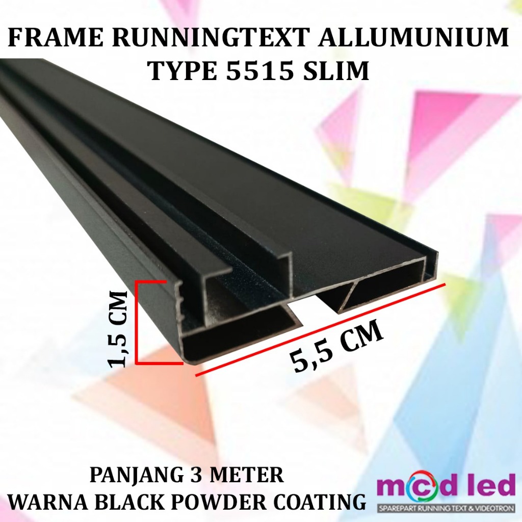 Jual FRAME ALUMINIUM TYPE 5515 RUNNING TEXT INDOOR 3 METER | Shopee ...