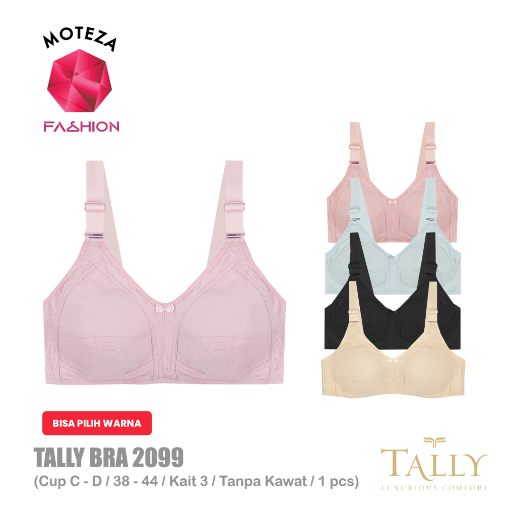 Jual Tally 2099 Bra BH Wanita Big Size Jumbo | Busa Tipis Cup D | Tanpa Kawat | Kait 3 | SIze 38 ...