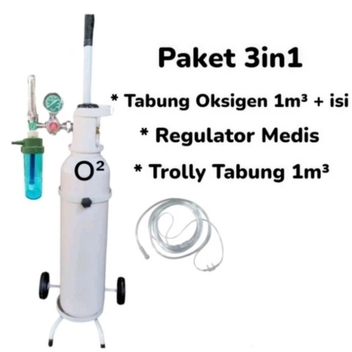Jual Tabung oksigen set 3 in 1 siap pakai | Shopee Indonesia