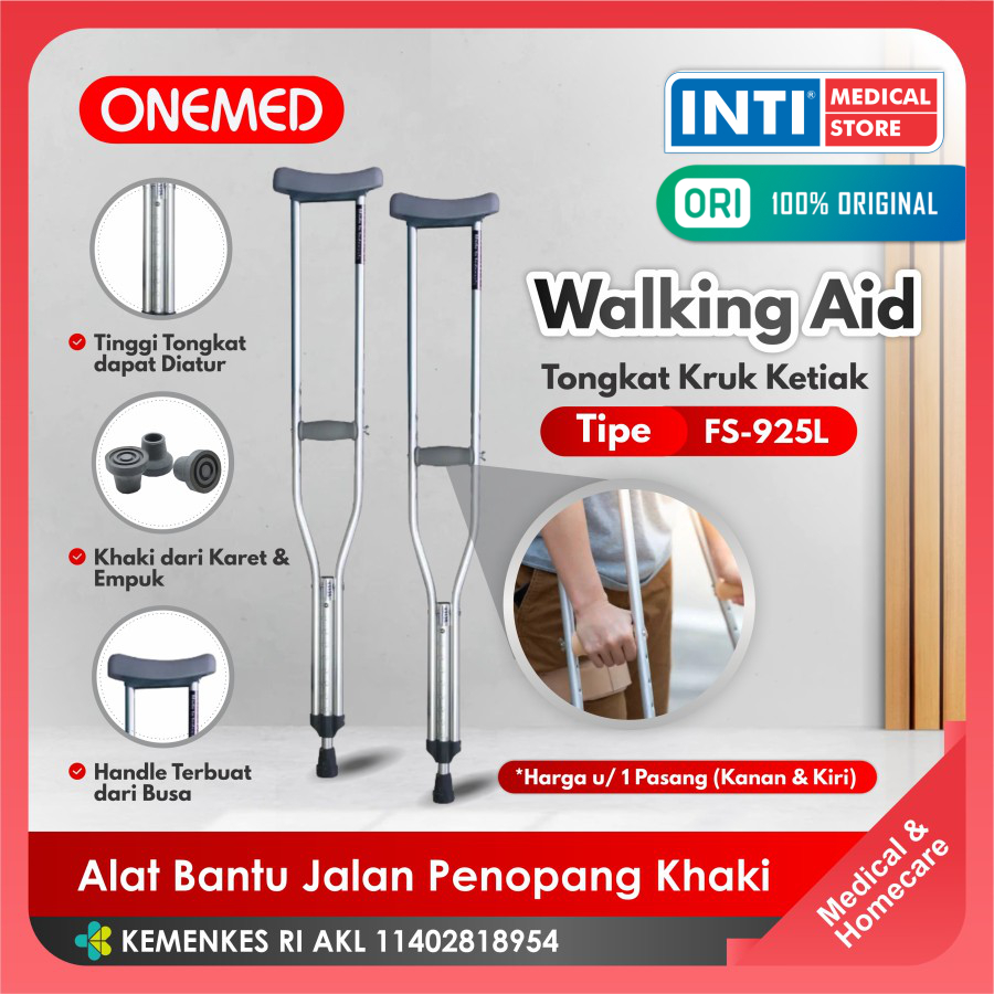 Jual Onemed | Tongkat Kruk Ketiak FS-925L | Alat Bantu Jalan Penopang Kaki | Shopee Indonesia