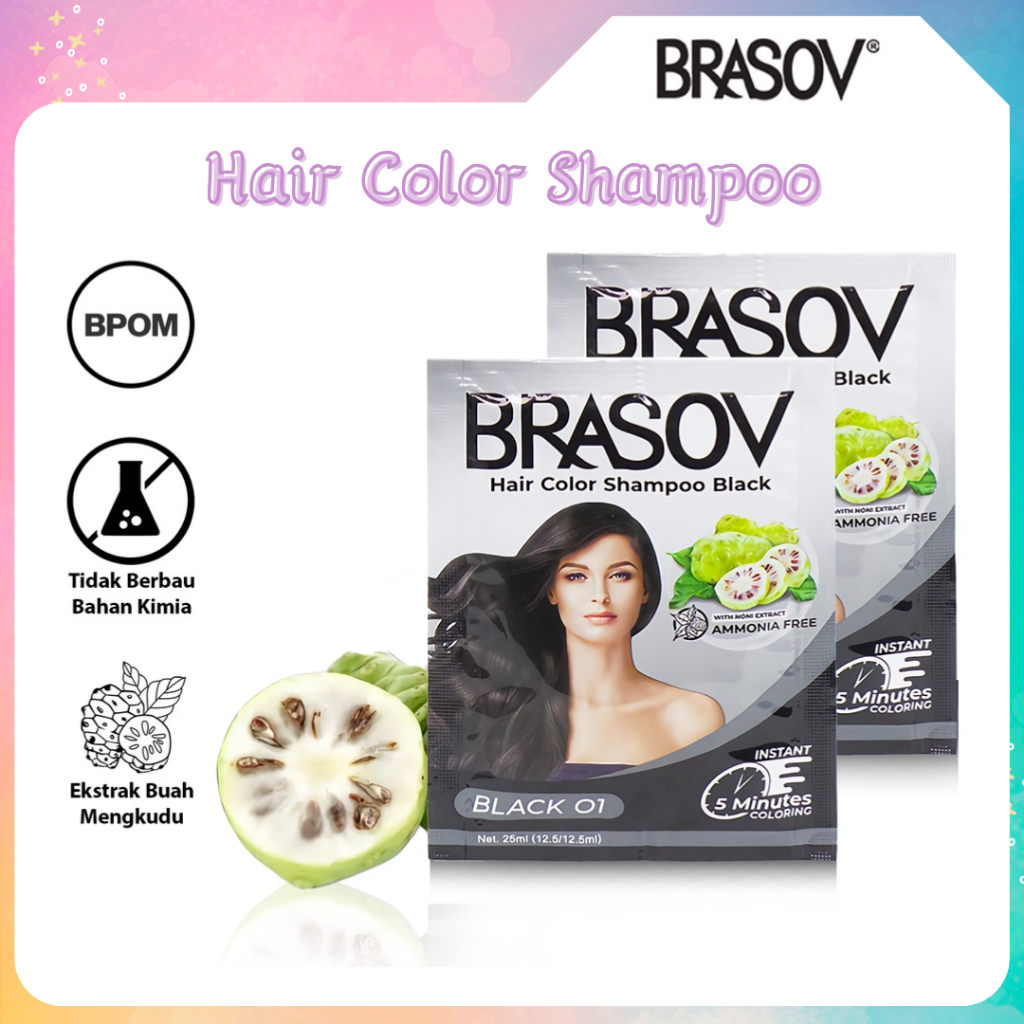 Jual Brasov Hair Color Shampoo Sachet 25ml/Pewarna Rambut | Shopee ...