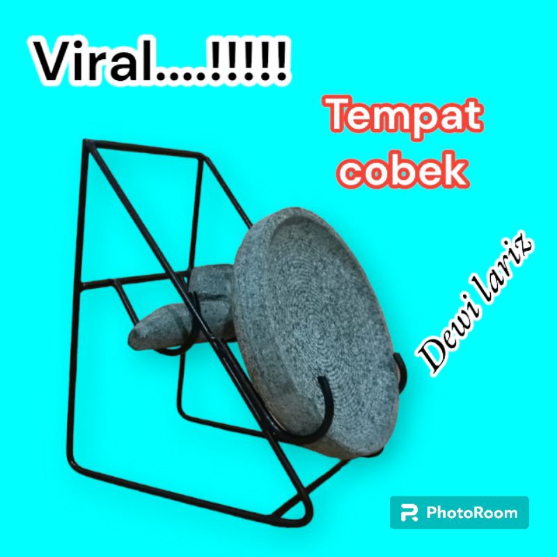 Jual RAK COBEK/TEMPAT COBEK/LAYAH BATU LAYAH KAYU 1kg isi 2pcs | Shopee ...