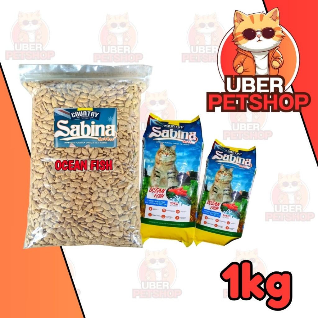 Jual SABINA CAT FOOD OCEAN FISH 1kg repack | Shopee Indonesia